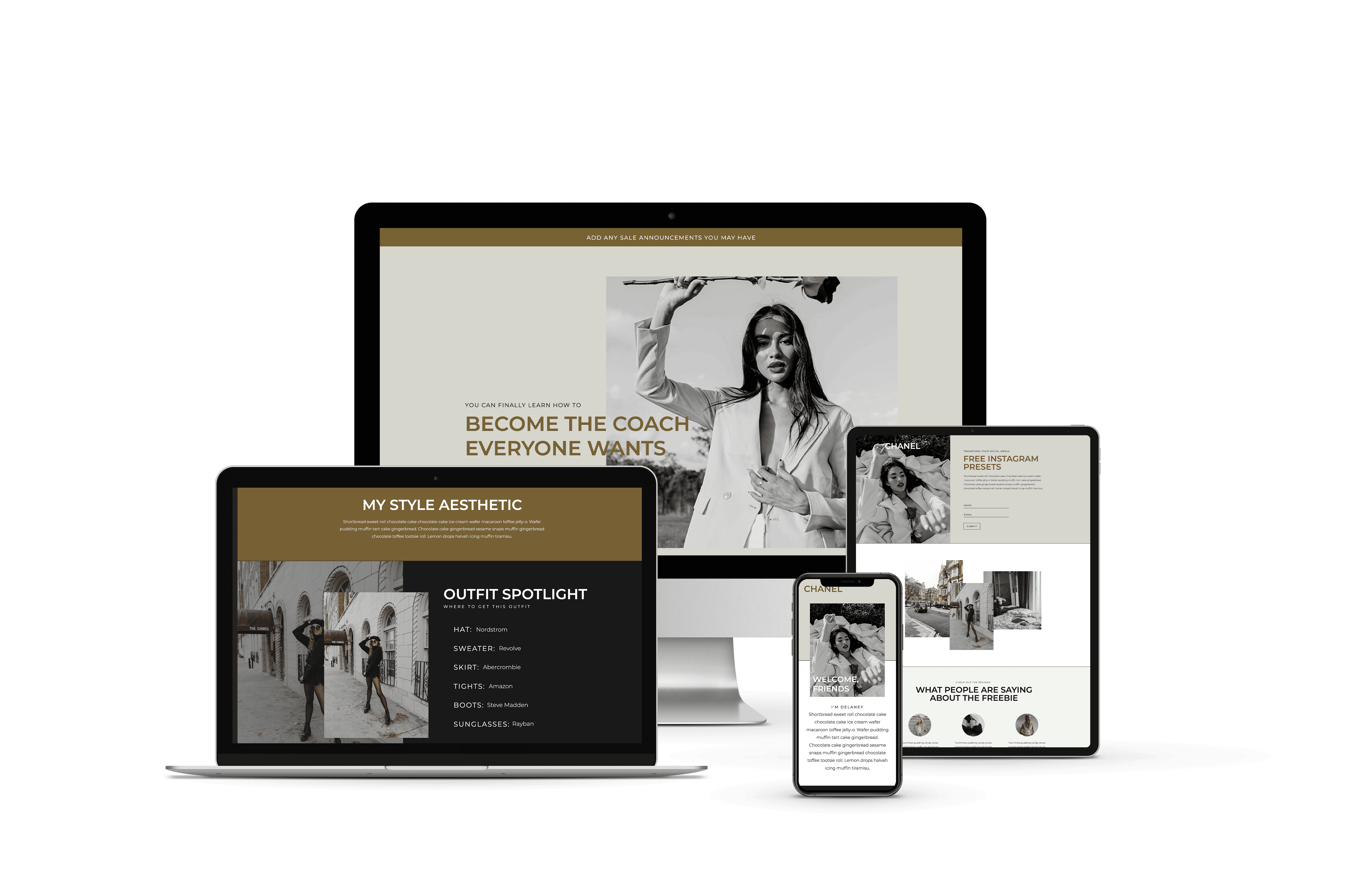 Chanel Collection | Showit Add On Templates - blushcreated.com